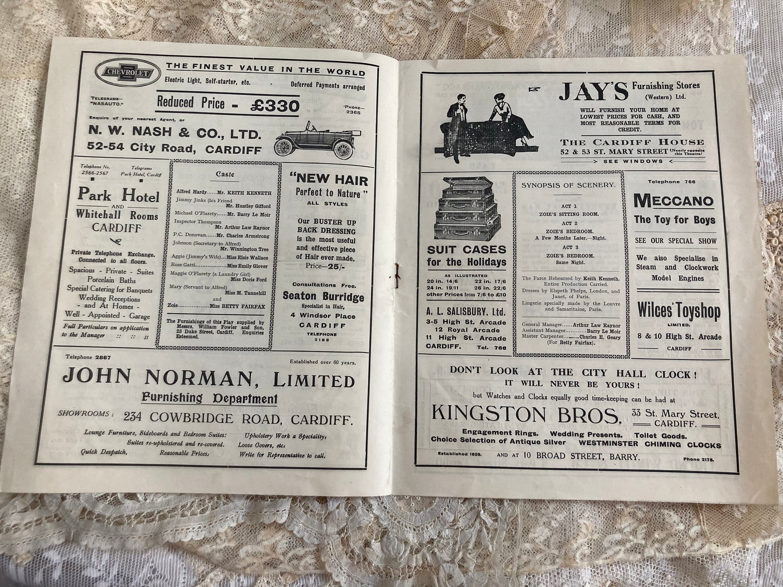 Original Large Antique Theatre Programme the Playhouse Cardiff - Etsy