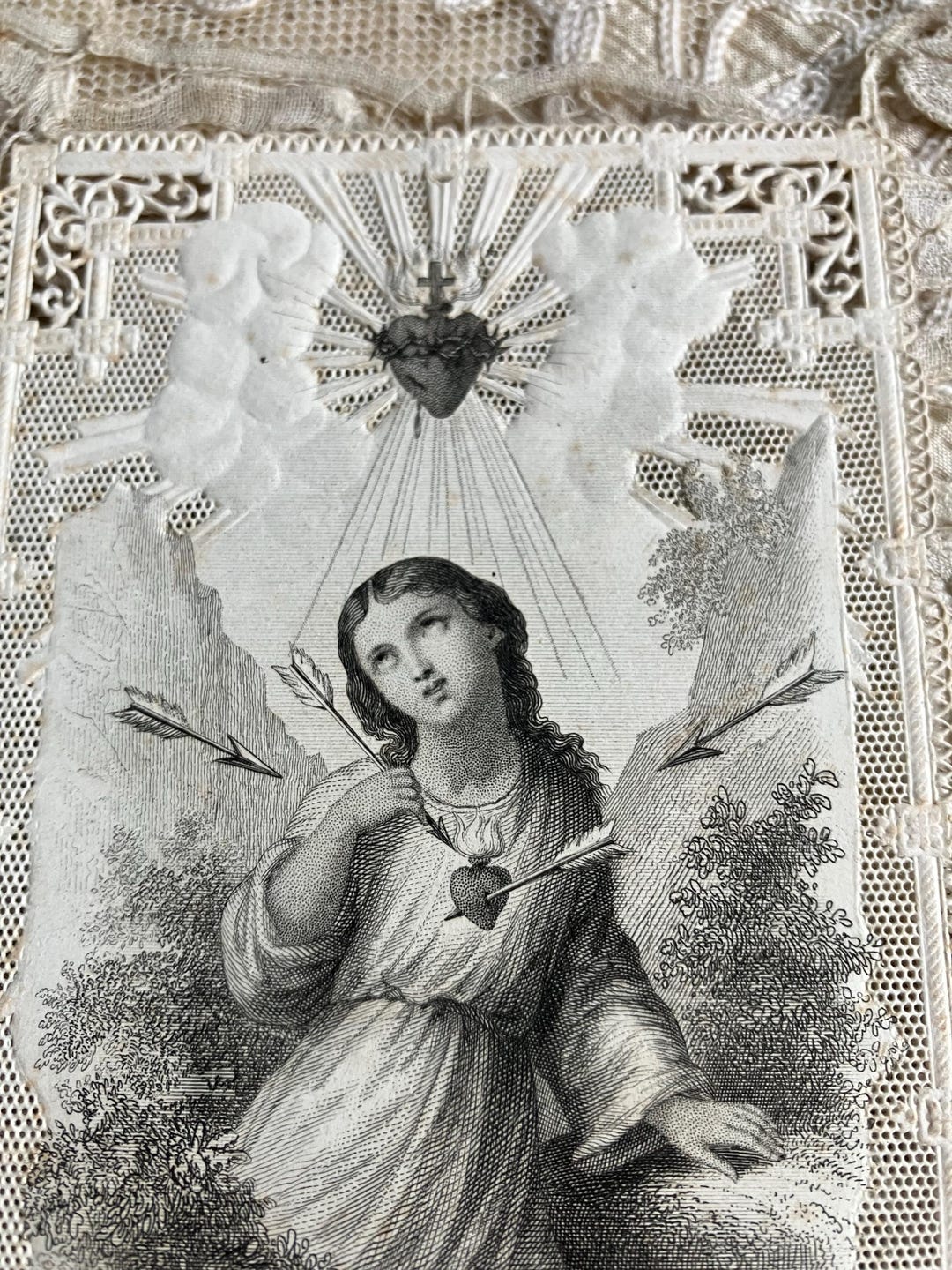 Beautiful Antique French Religious Paper Communion Card, Antique Paper ...