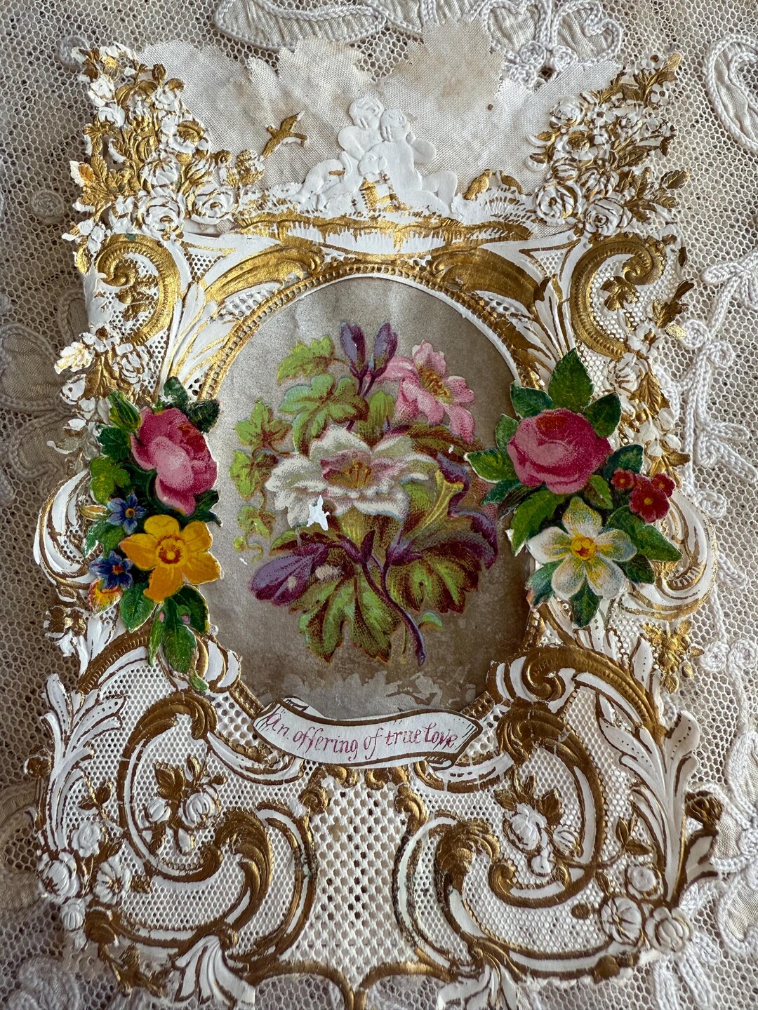 Stunning 19th Century Paper Lace Love Token Card - Etsy