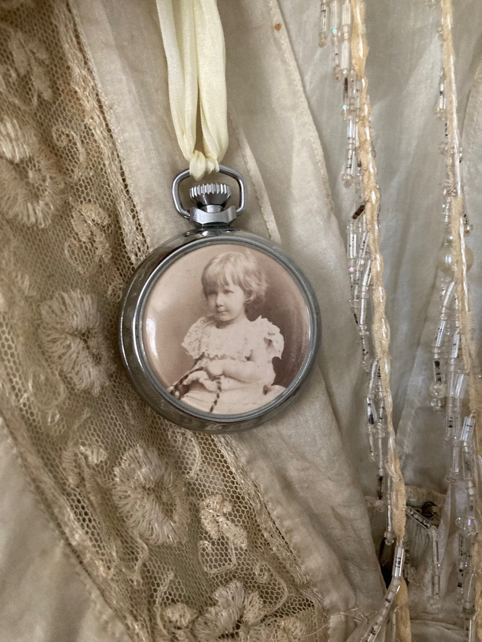 Timeless Angels Antique Pocket Watch Housing a Victorian CDV - Etsy