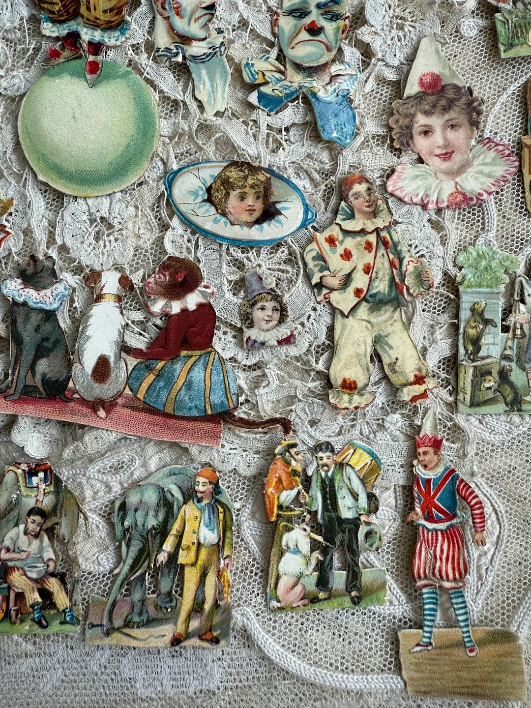 Rare Beautiful Victorian Circus and Ringmaster, Clowns, Performing ...