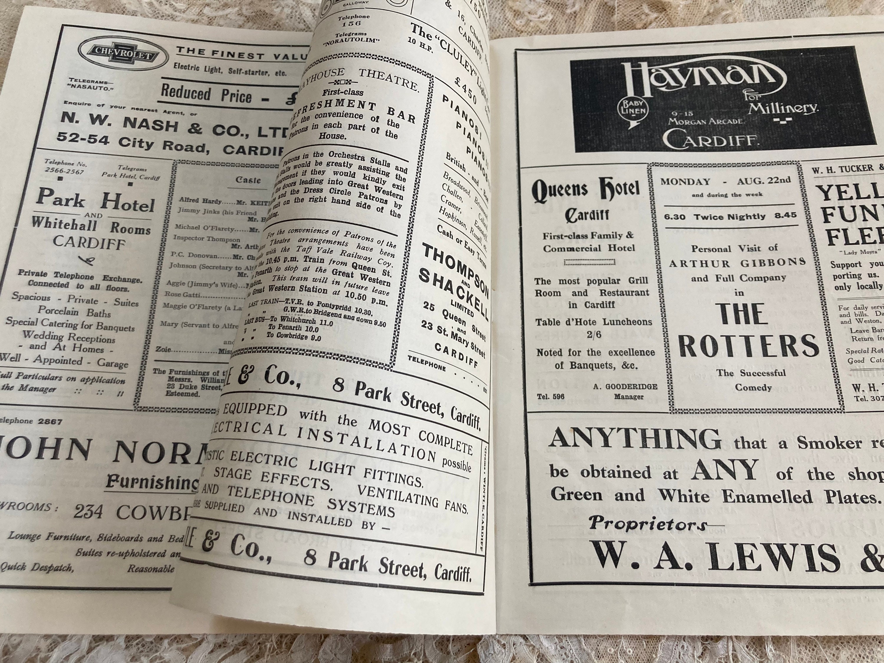 Original Large Antique Theatre Programme the Playhouse Cardiff - Etsy