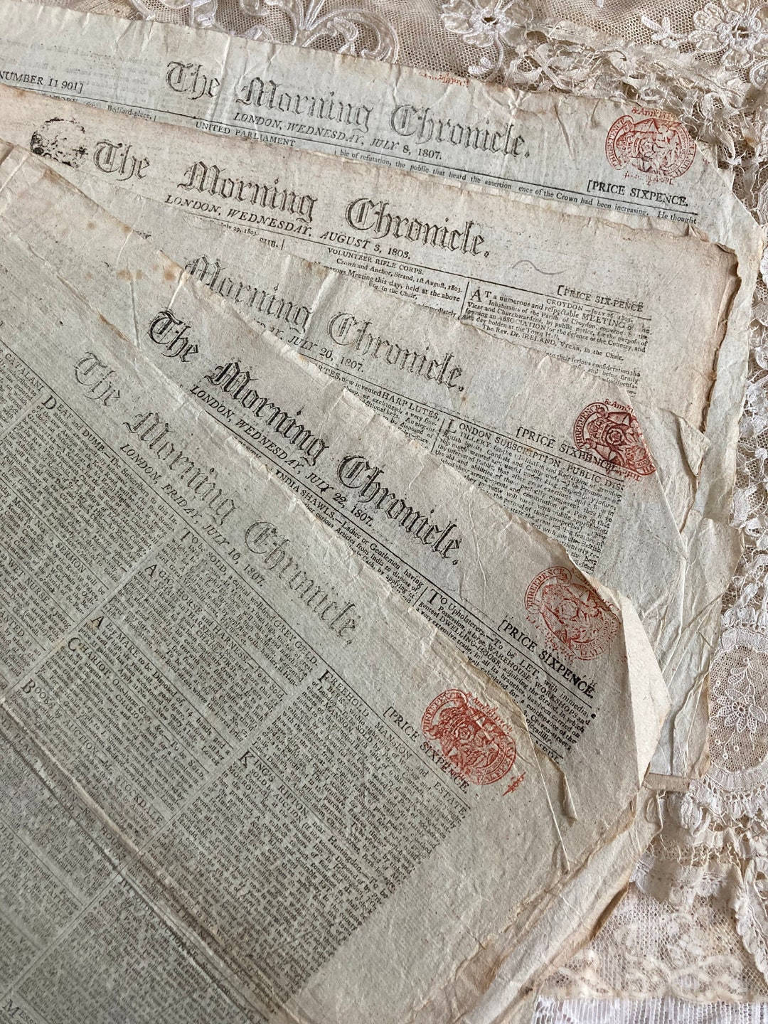 Original Antique Newspapers 1800s the Morning Chronicle Rare Newspaper ...