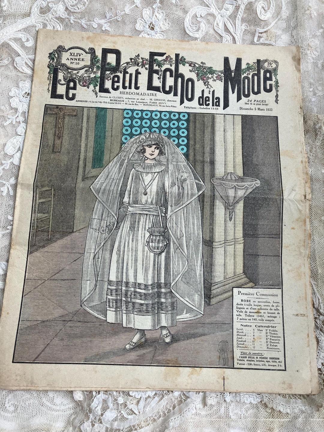 Antique French Ladies' Magazines 'le Petit De La Mode 1922 Fashion Rare ...