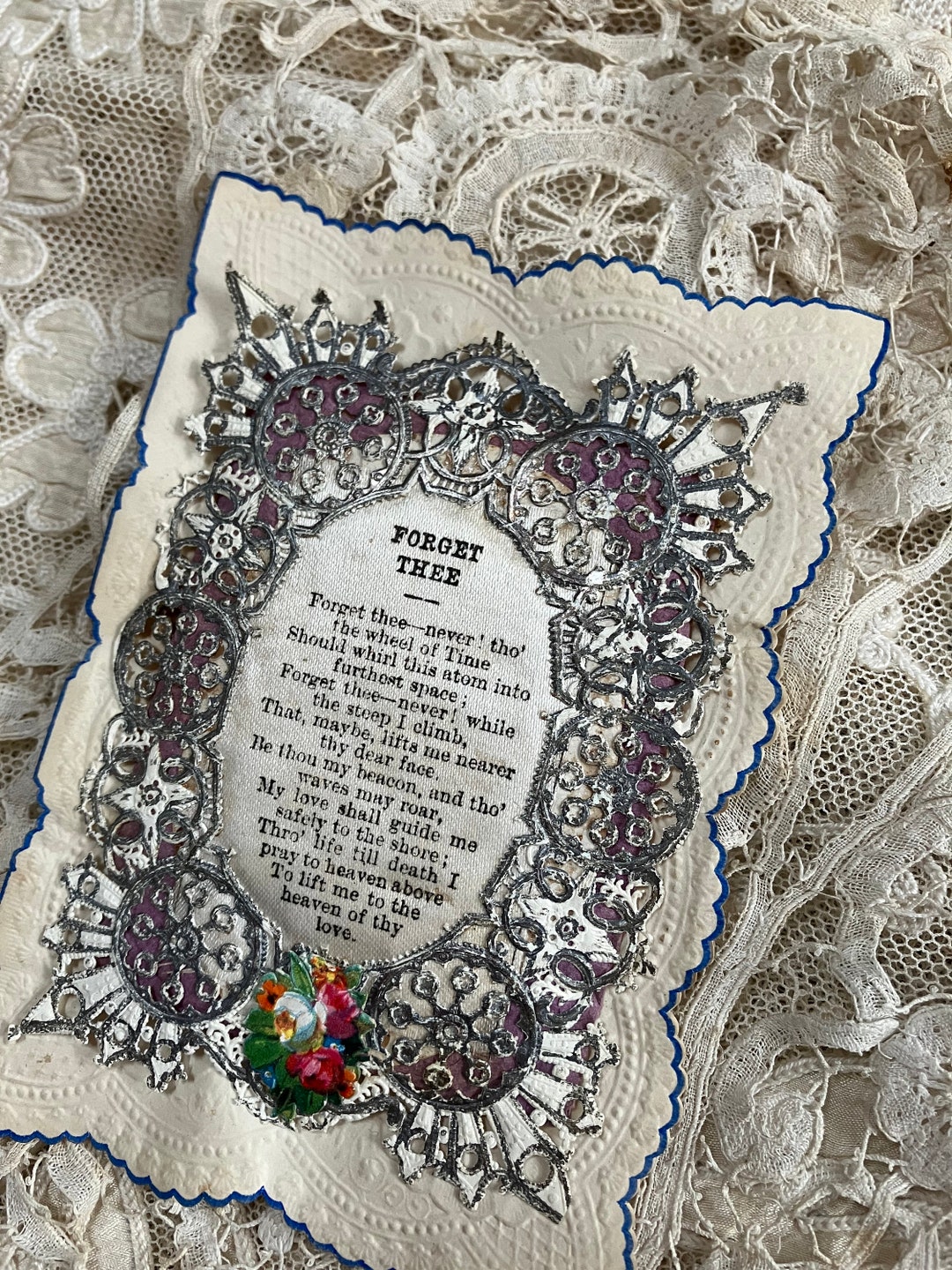 Nineteenth Century Paper Lace Padded Card , Victorian Lace Paper - Etsy