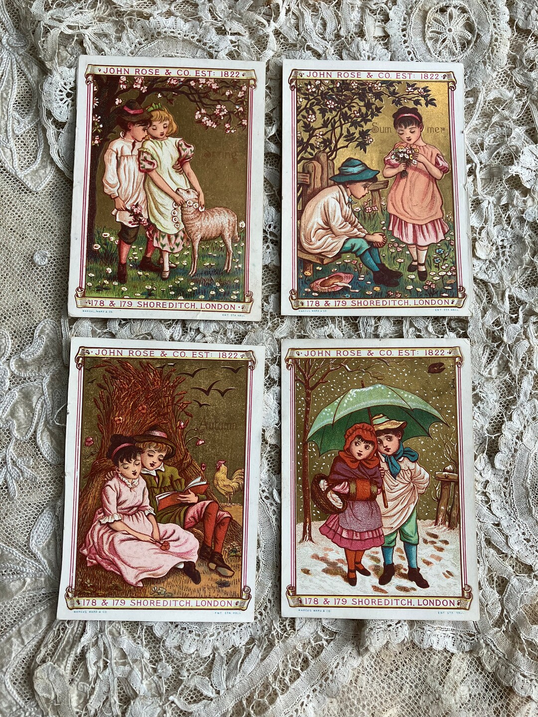 Beautiful 1877 Kate Greenaway Flowers and Fancies Trade Card Set - Etsy