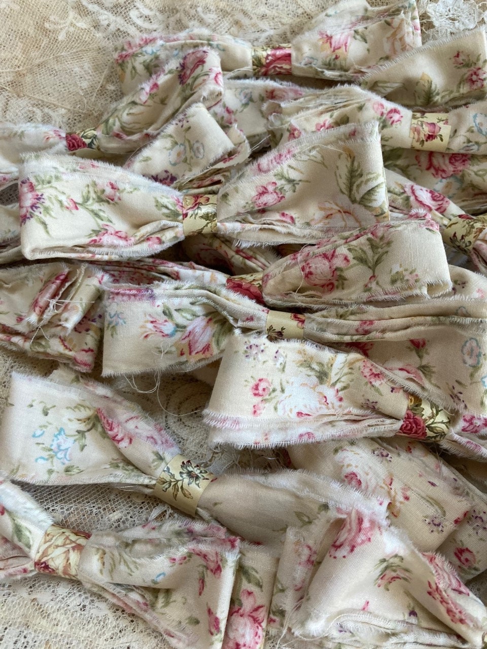 Hand Torn Ribbons Using Vintage Peonies and Roses 100% Soft - Etsy