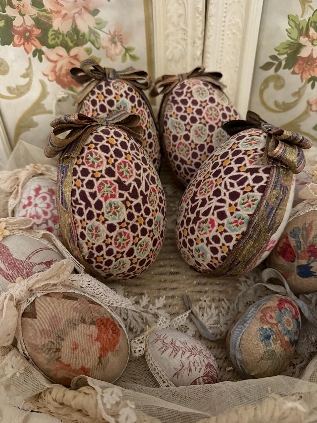 Beautiful Eighteenth Century French Fabric Covered Easter Egg ...