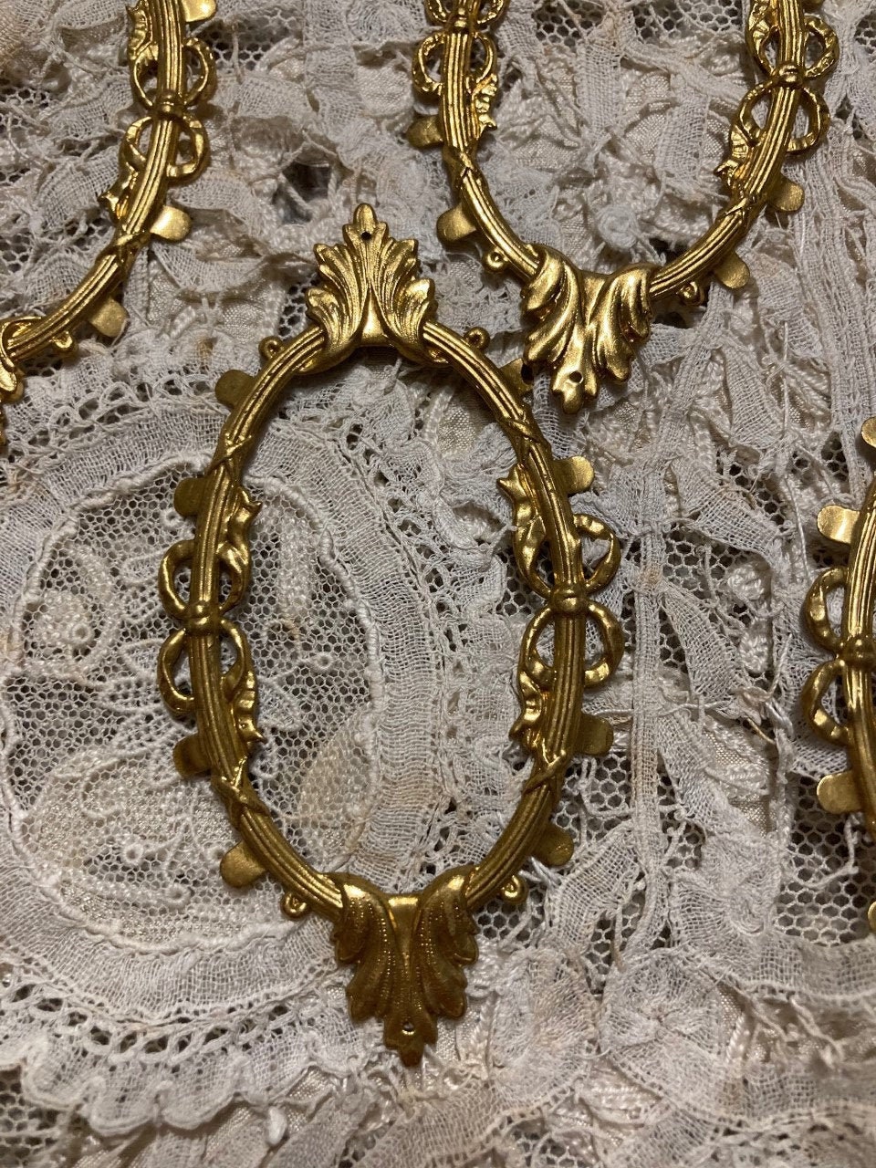 Rare Victorian Antique Ornate Brass Oval Frame Embellishments - Etsy