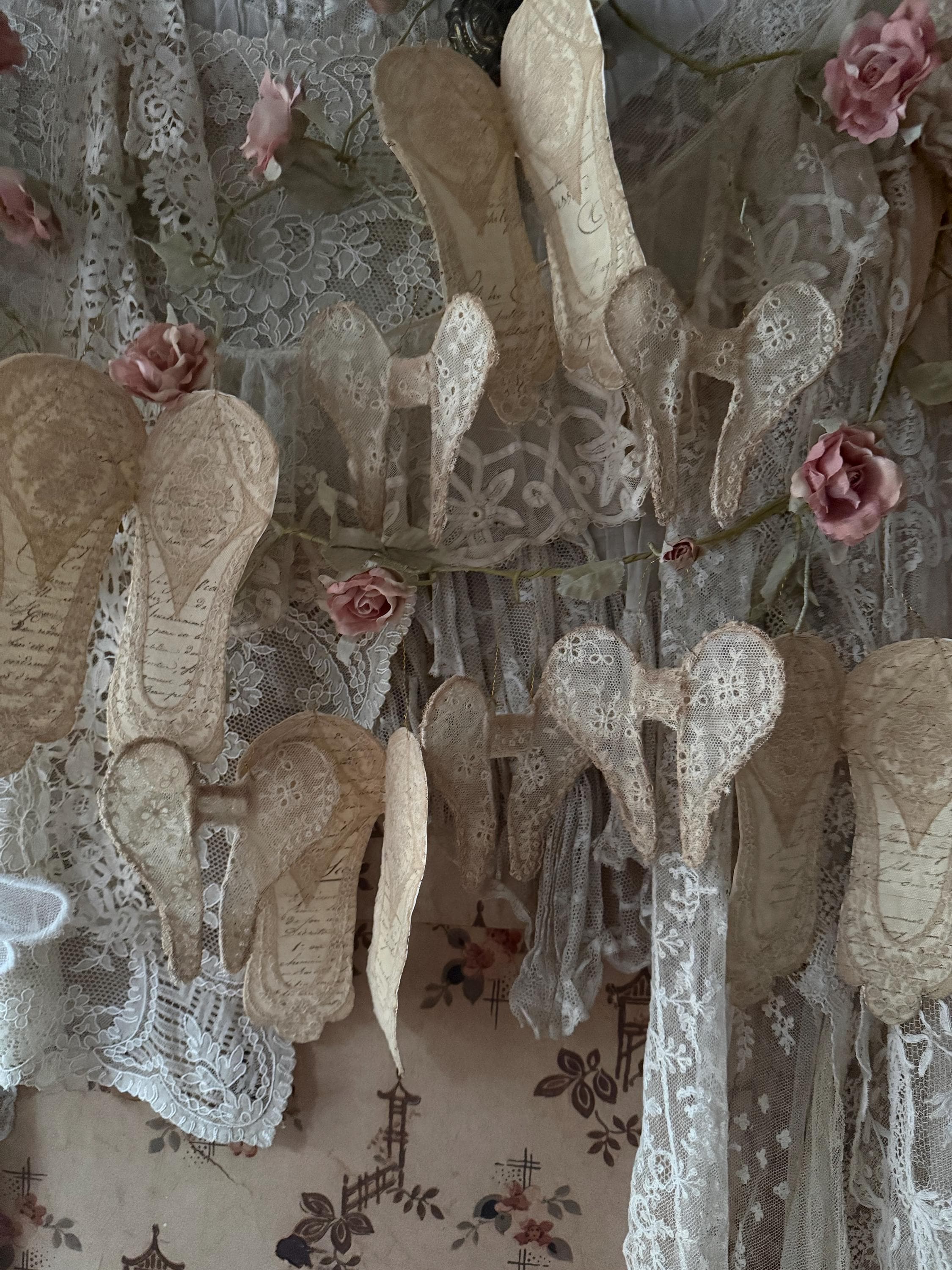 Antique Lace Angel Wings Decoration, Boudoir or Seasonal Decoration - Etsy