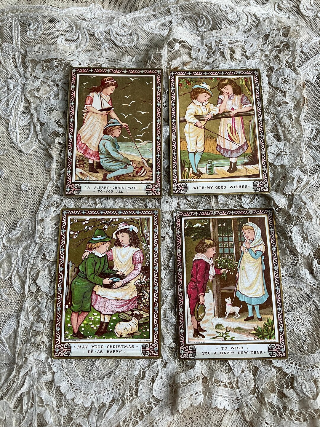 Vintage 1877 Kate Greenaway Calendar Cards Set - Etsy