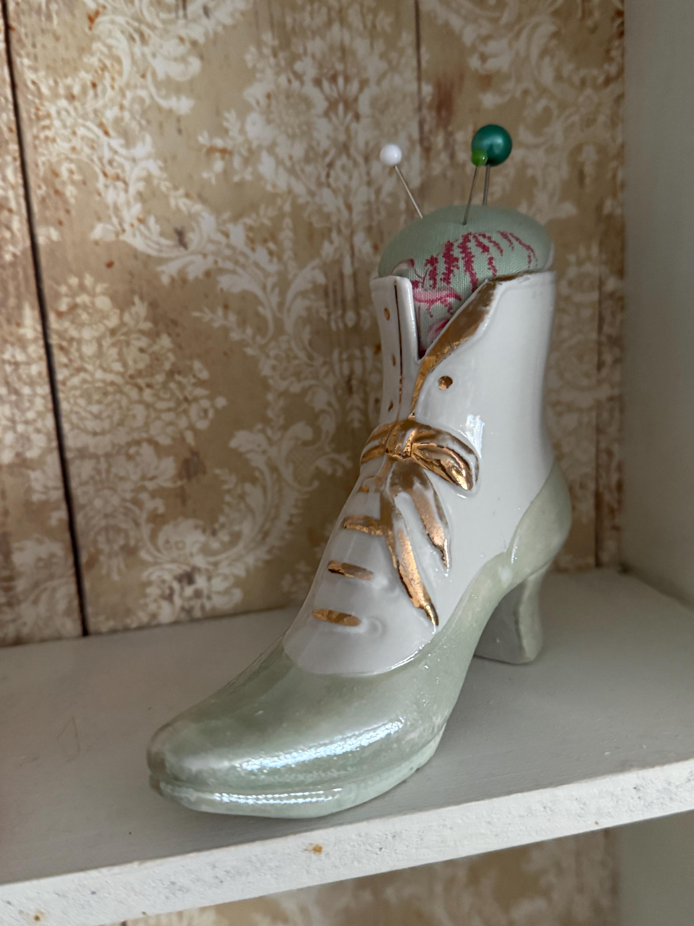 Antique Porcelain Shoe Pin Cushion, Vintage Shelf Decor - Etsy