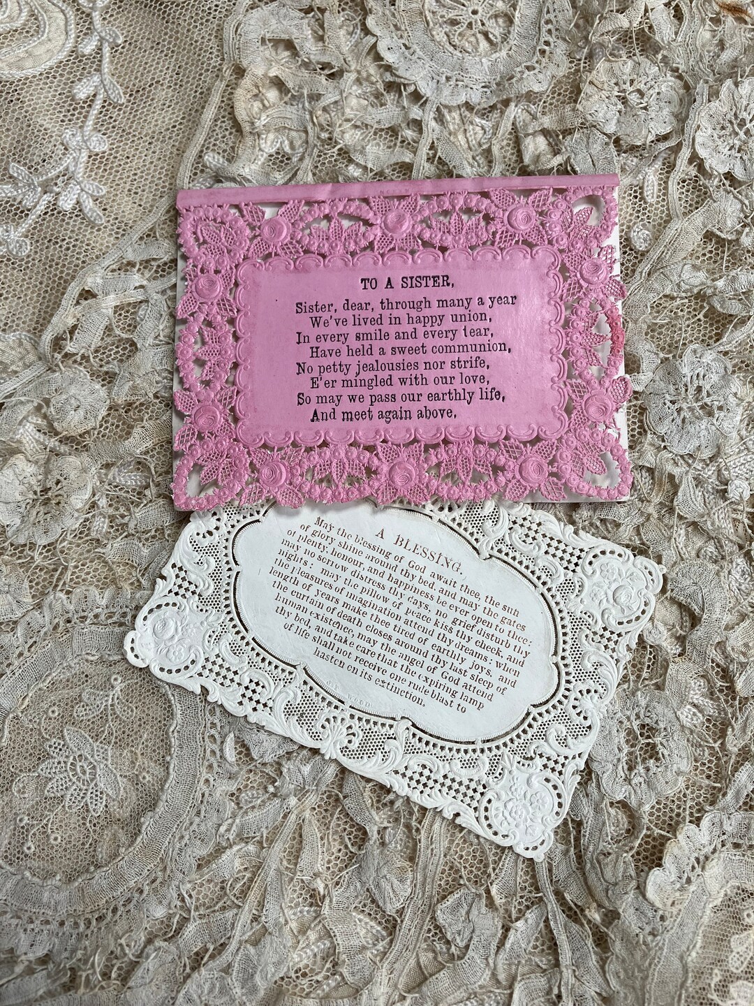 Two Nineteenth Century Paper Lace Cards WOOD - Etsy