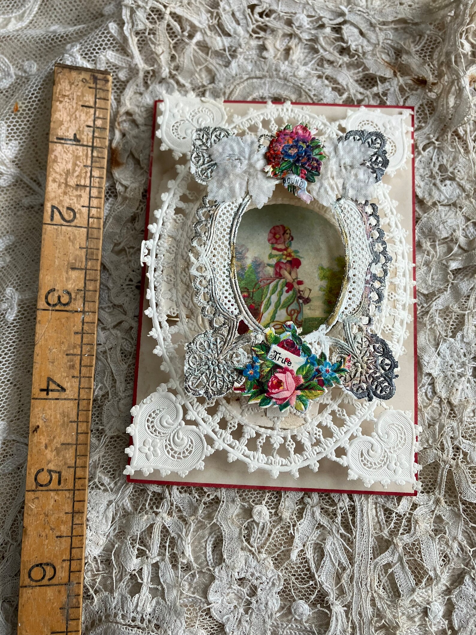 Antique Embossed Paper Lace Love Card, 1800s - Etsy