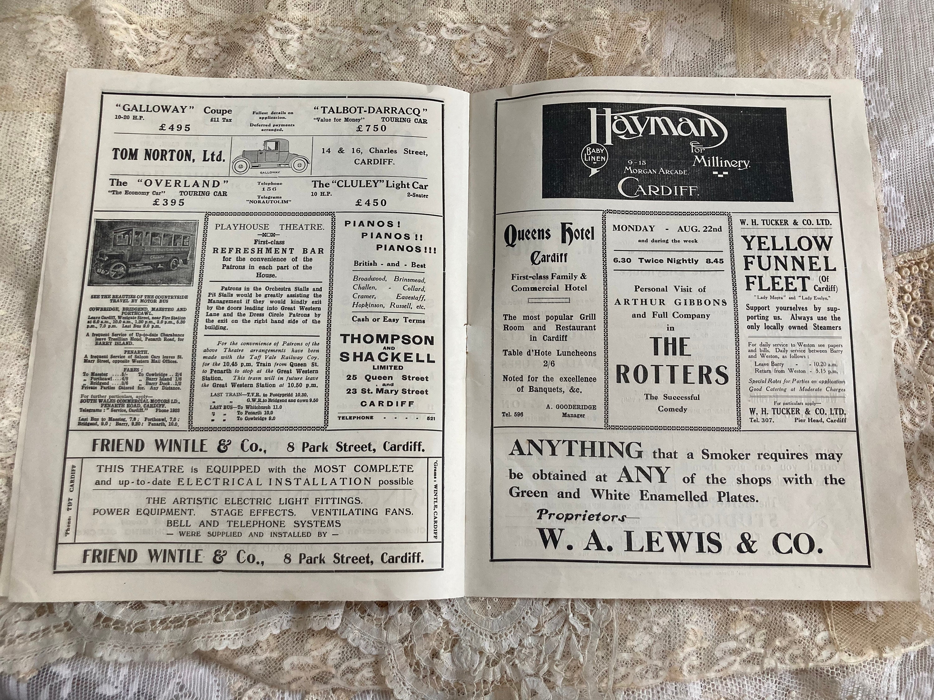 Original Large Antique Theatre Programme the Playhouse Cardiff - Etsy