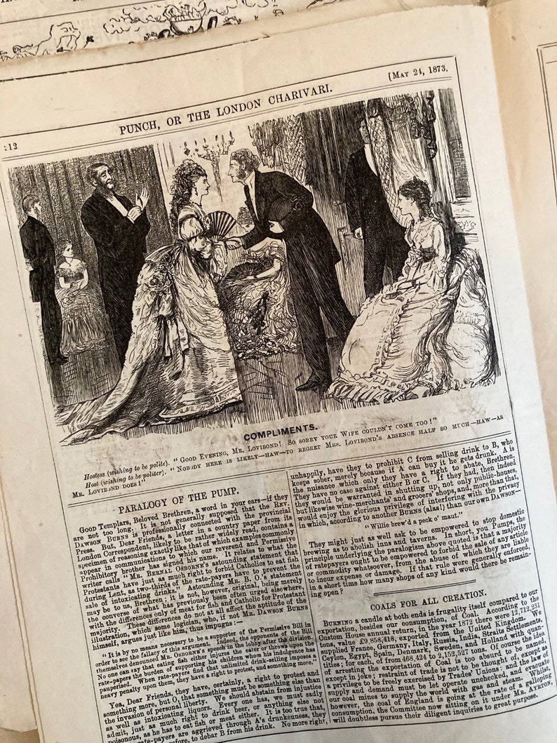 Victorian PUNCH Magazine 1800s Ephemera Junk Journal - Etsy