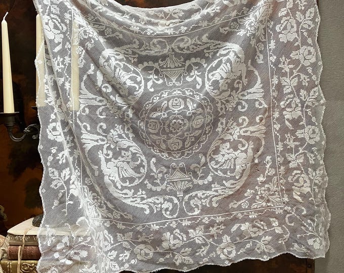Beautiful Nineteenth Century Soft Fillet Lace Panel - Etsy