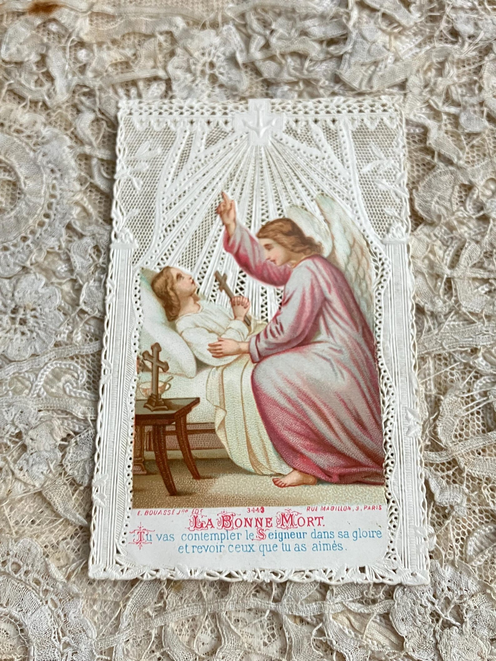 Antique French Religious Paper Communion Card, Paper Lace - Etsy