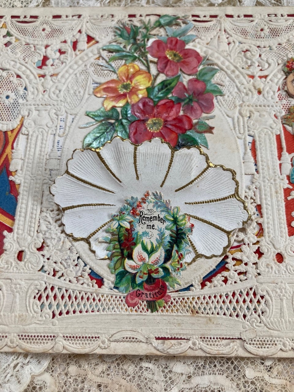 Beautiful American Victorian Paper Lace Valentine Card and - Etsy