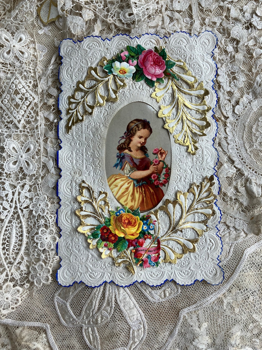 Nineteenth Century Paper Lace Card Embossed Card - Etsy