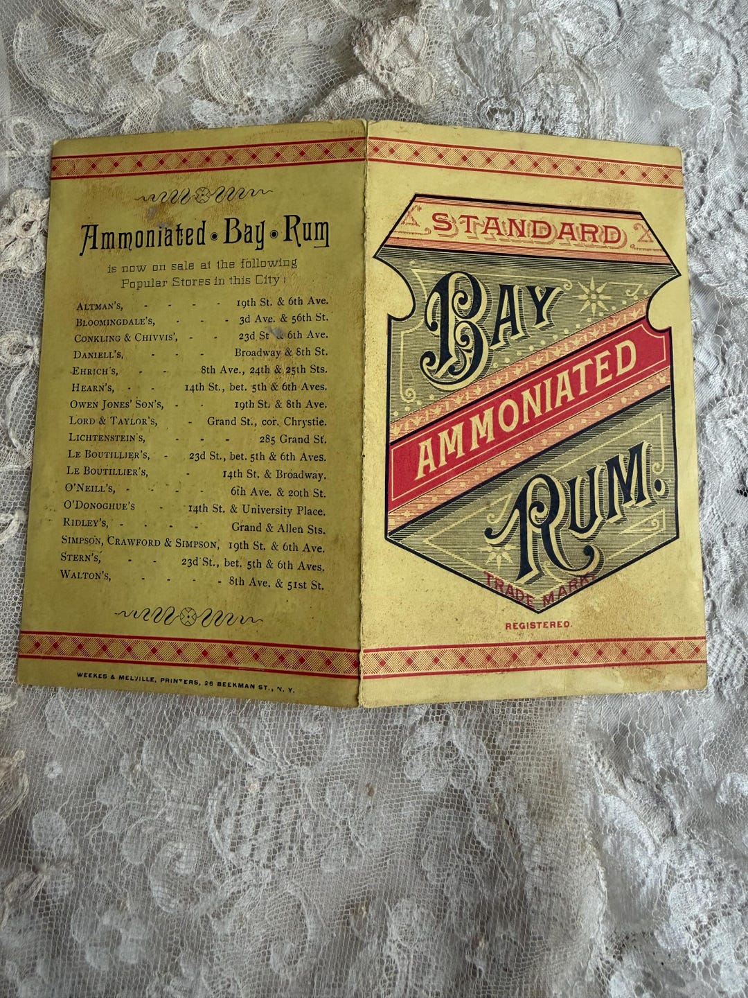 Antique "standard Bay Ammoniated Rum" Bottle Advertising Card - Etsy