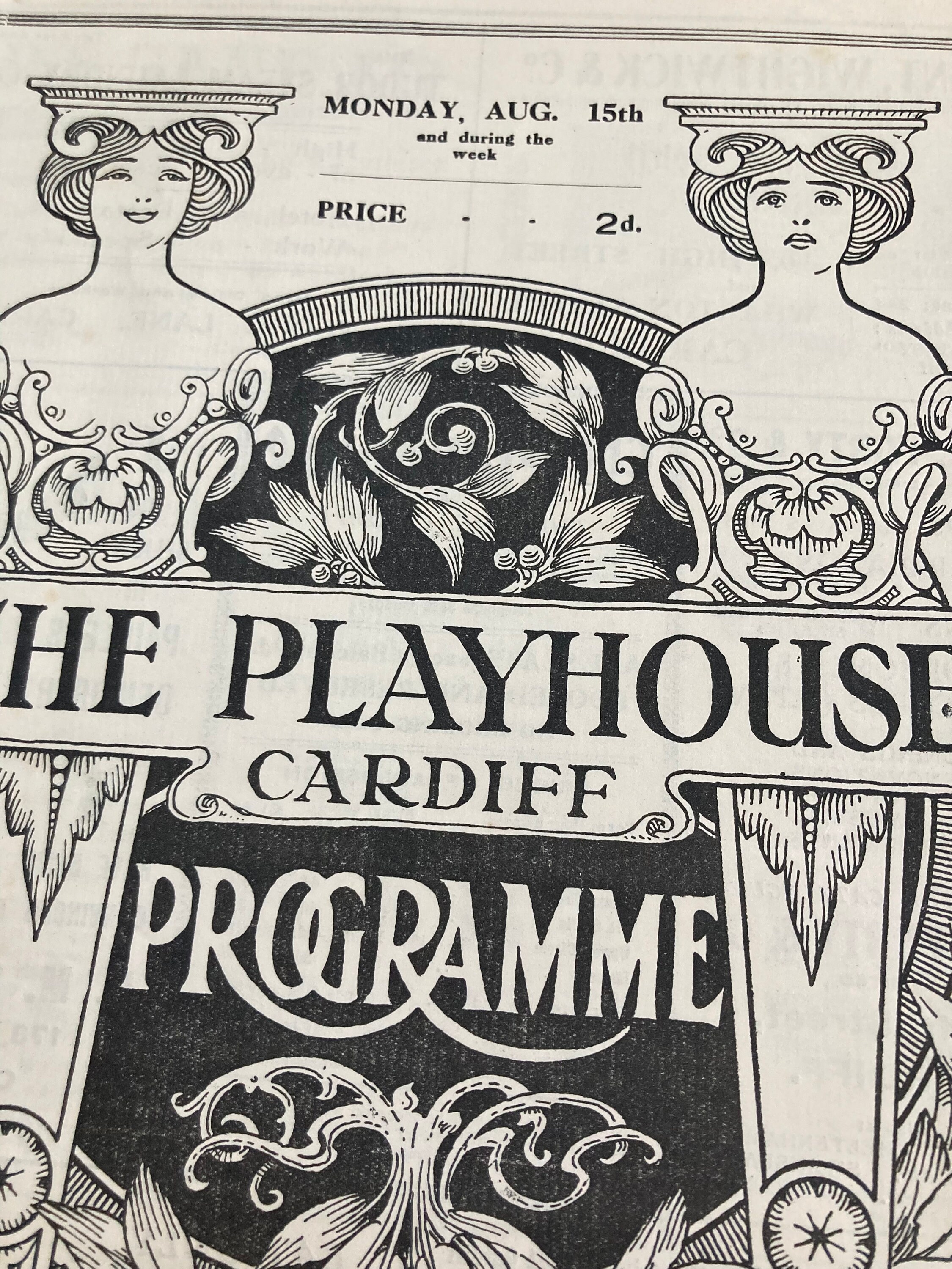 Original Large Antique Theatre Programme the Playhouse Cardiff - Etsy