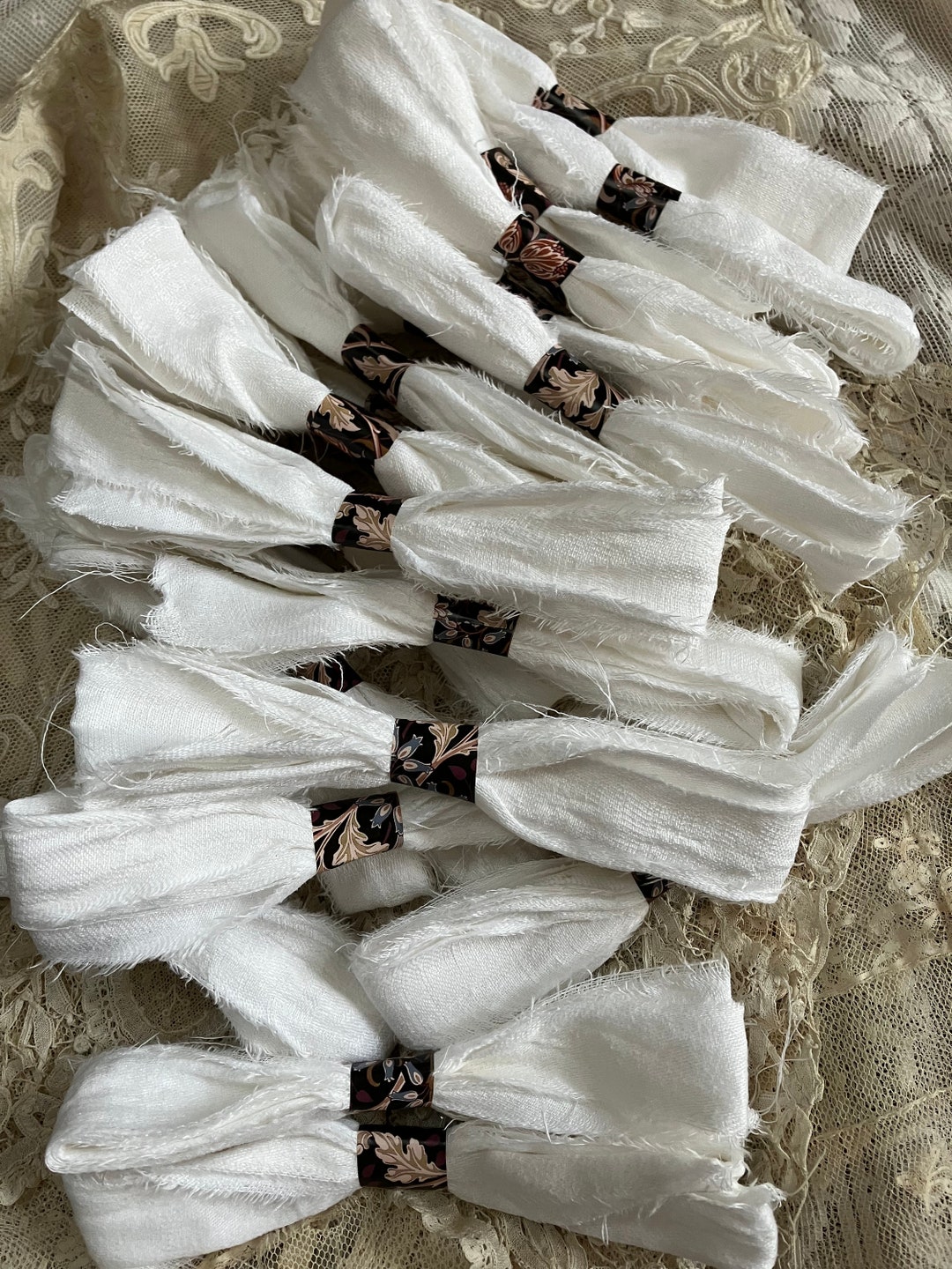Hand Torn Ribbons Antique Victorian Damask 100% Cotton Damask Victorian ...