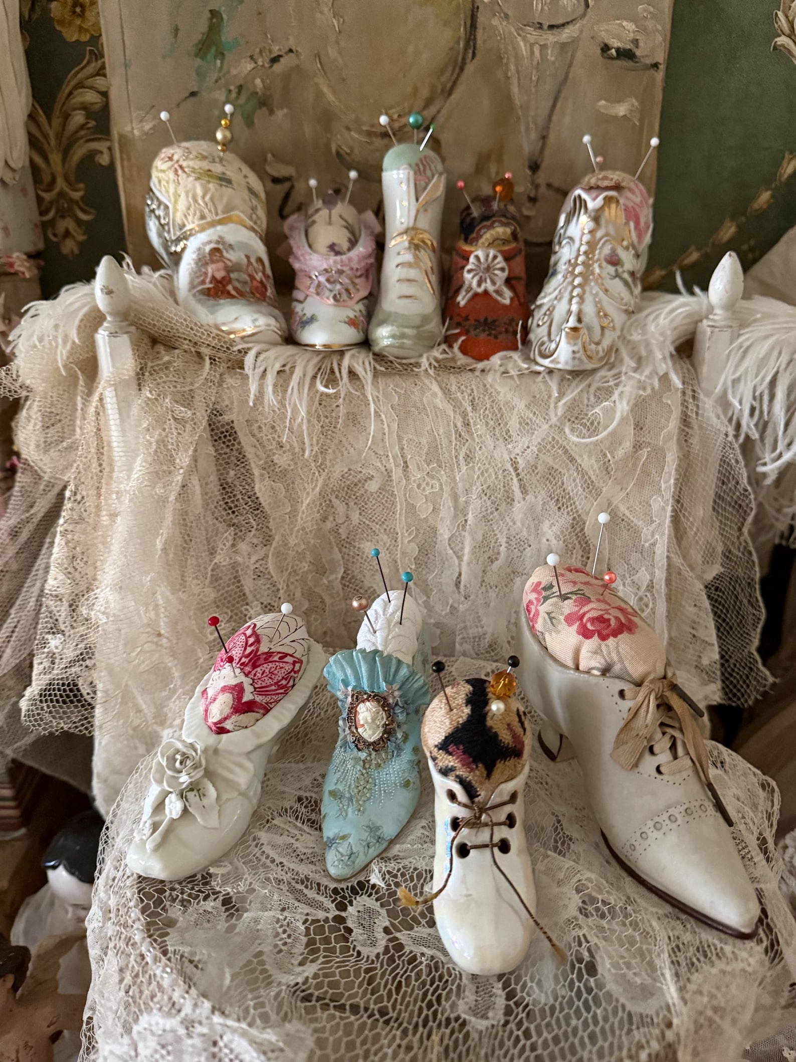 Antique Porcelain Shoe Pin Cushion, Vintage Shelf Decor - Etsy