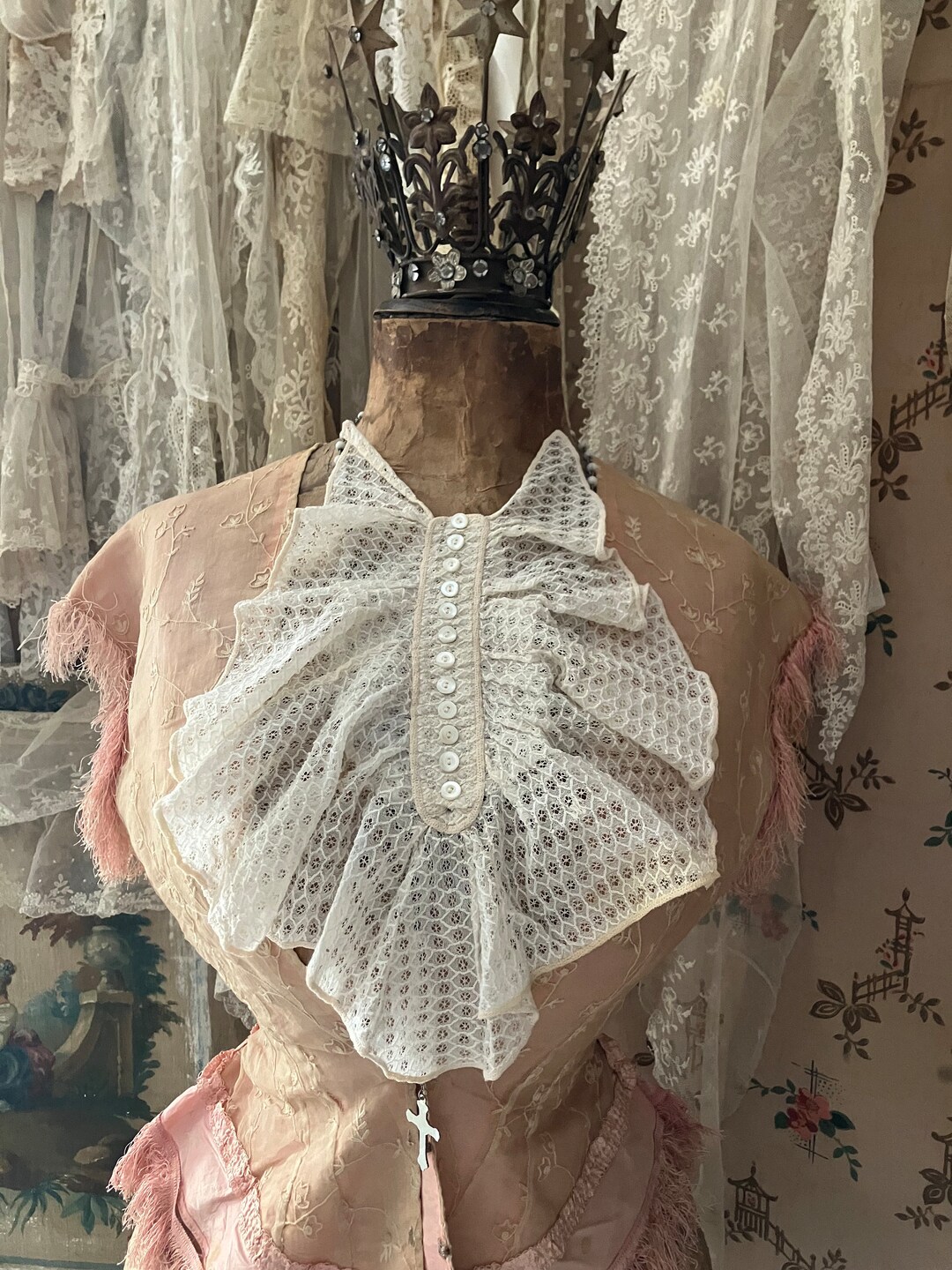 Antique Lace Jabot Collar, Dress Collar - Etsy