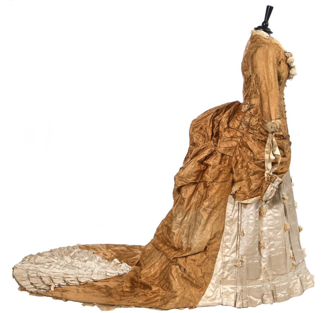 Exquisite Silk Bridal Gown and Matching Reticule, American, Circa 1880 ...