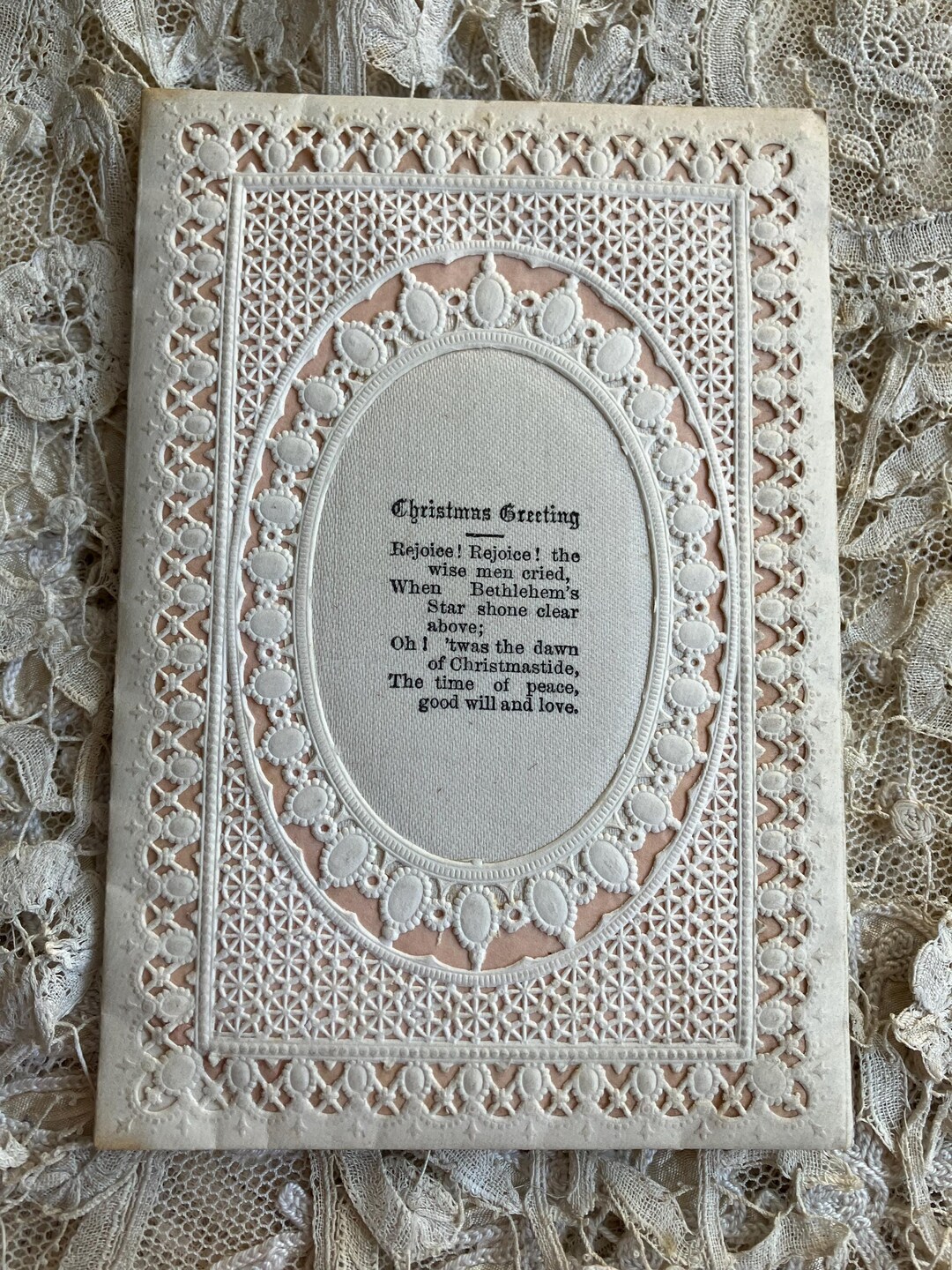 Antique Paper Lace Padded Paper Lace Christmas Card - Etsy