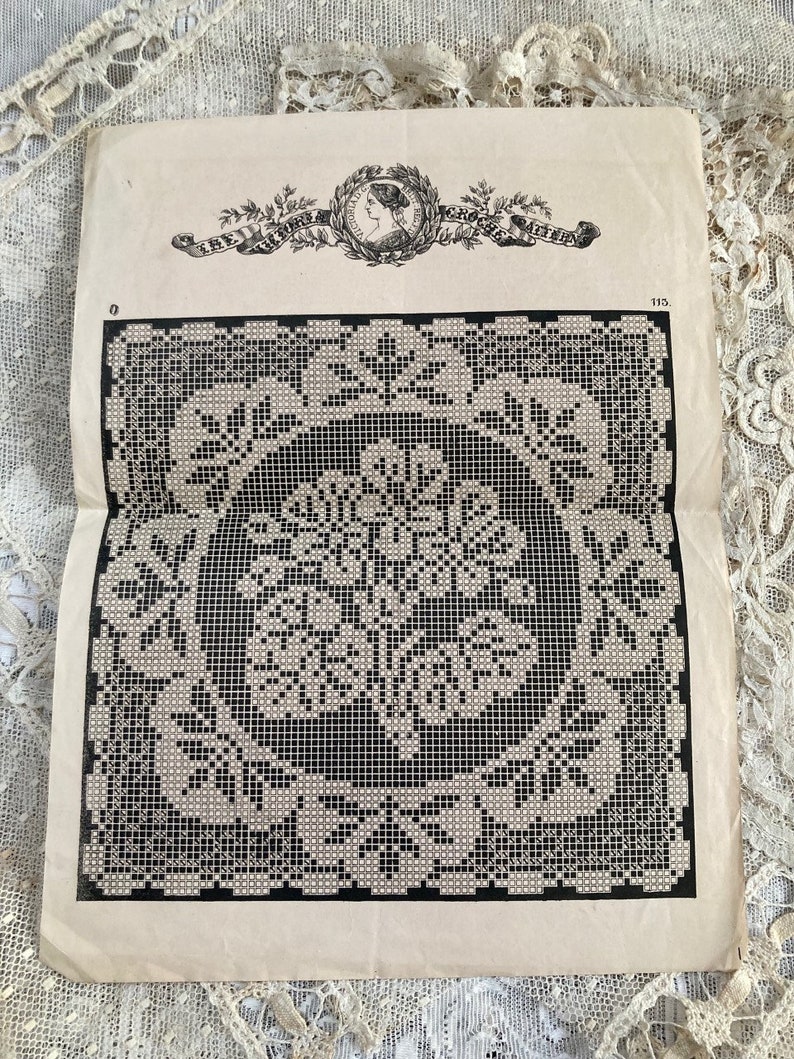 Antique Victorian Lace Crochet Patterns C.1840 ‘victoria’ Needlework ...