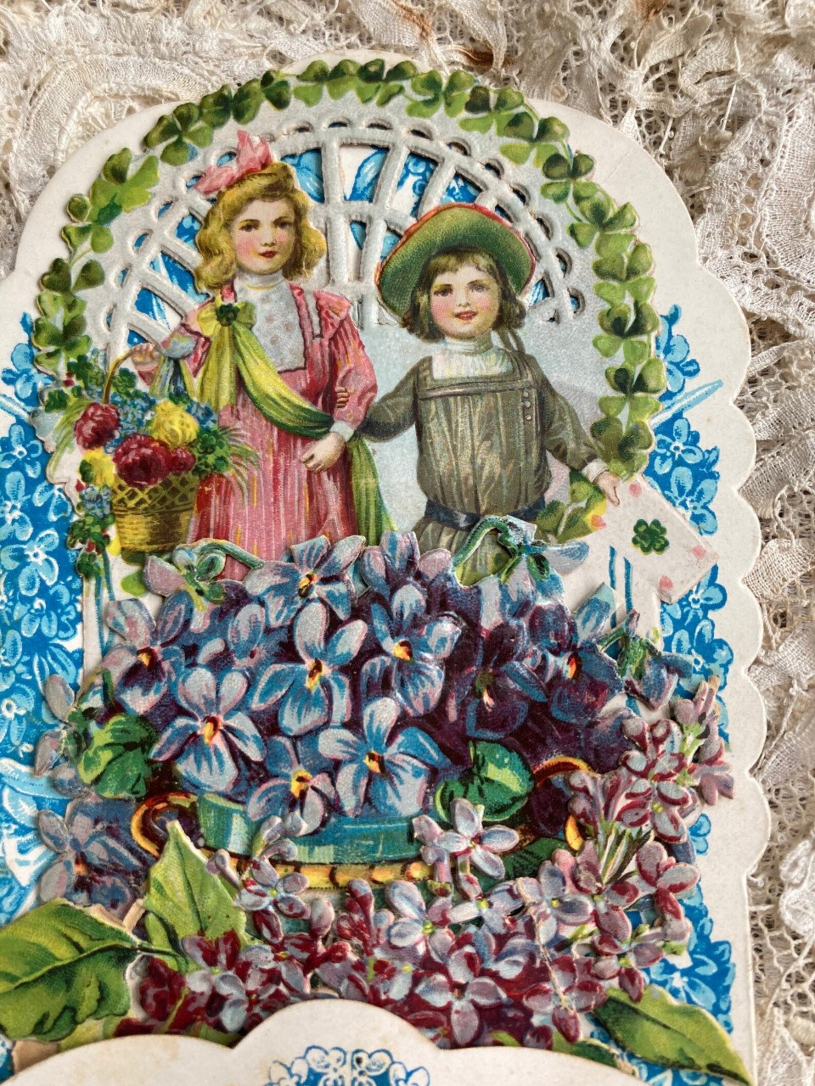 Antique Victorian German Cut-out Mechanical 3D Pop-up Stand-up Card ...