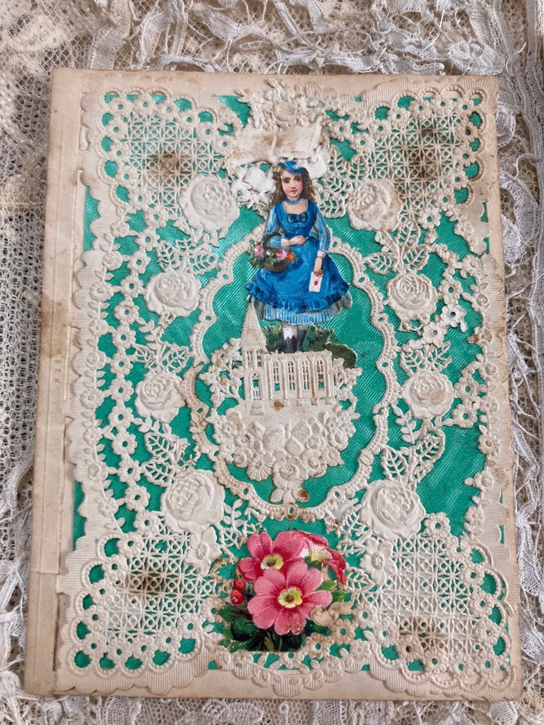 Beautiful American Victorian Paper Lace Valentine Card 1874 (REF A38 ...