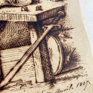 Victorian Ink Sketch of a Soldier Signed George Goodings and Dated 1837 ...