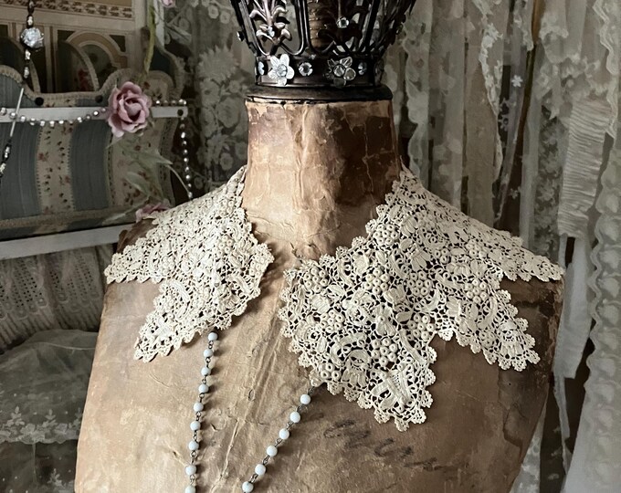 Antique Irish Lace Collar, Lace Victorian Lace Collar - Etsy UK