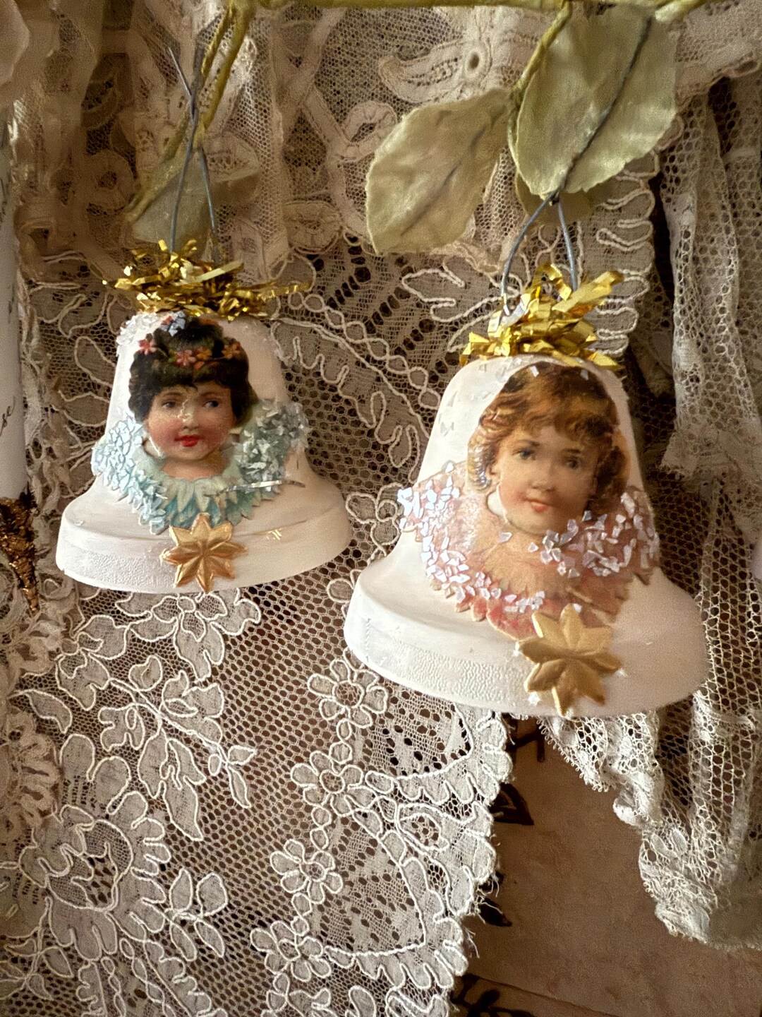 Antique German Scraps Bells Hanging Decoration, Tree Decorations - Etsy