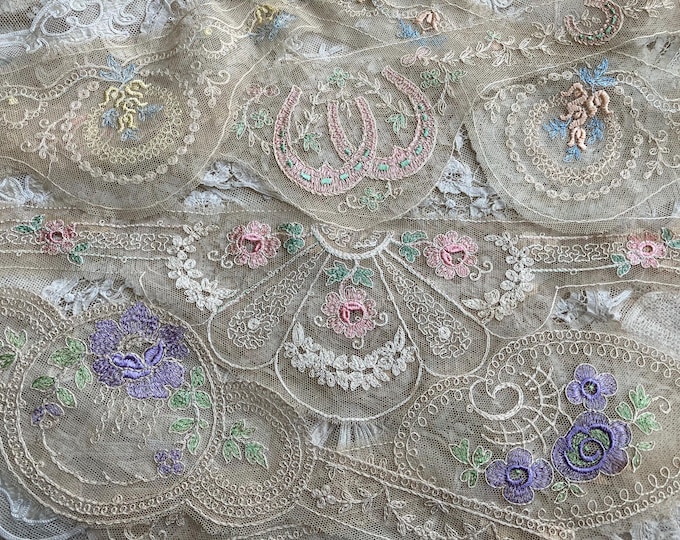 Lovely Nineteenth Century Nottingham Lace Factory Lace Appliqués - Etsy UK