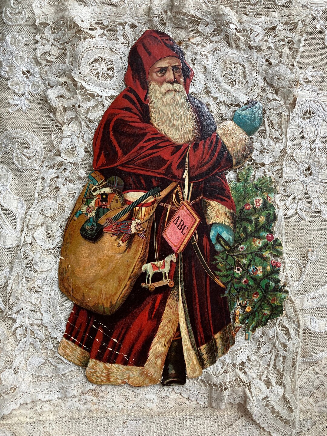 Rare Large Nineteenth Century Chromo Santa, Father Christmas, St ...