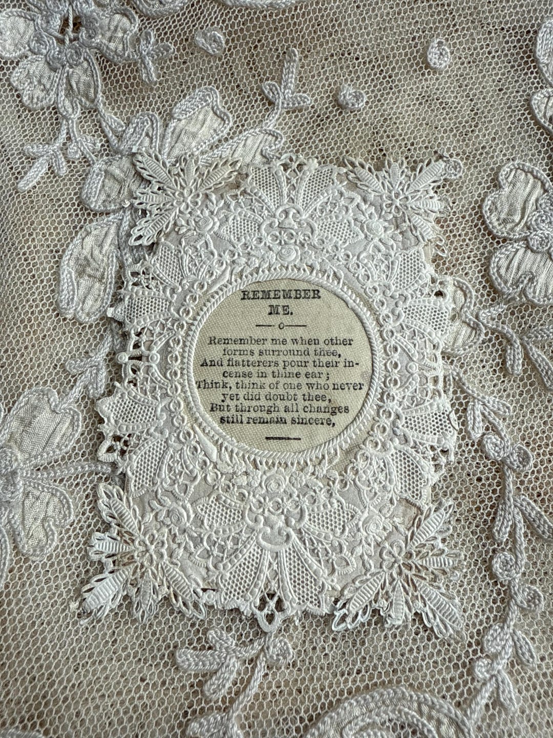 Nineteenth Century Paper Lace Padded Envelope Card , Victorian Lace ...