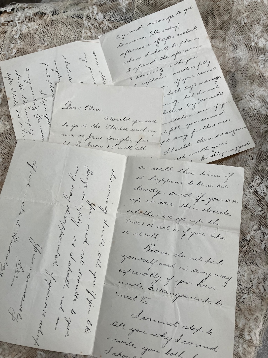 Three Antique Courting Love Letters to Olive Victorian Letters Ephemera ...