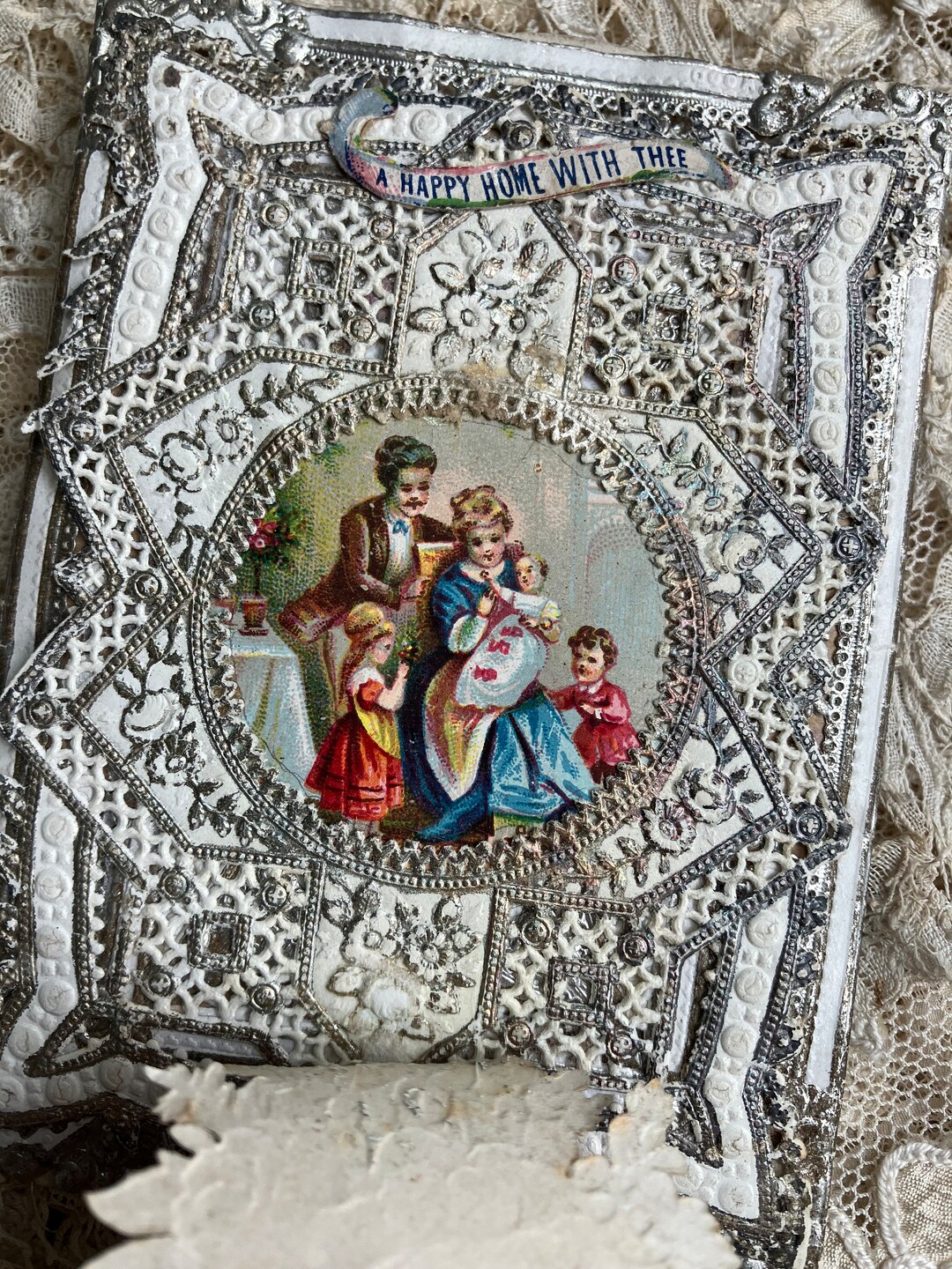 Nineteenth Century Embossed Paper Lace Card - Etsy