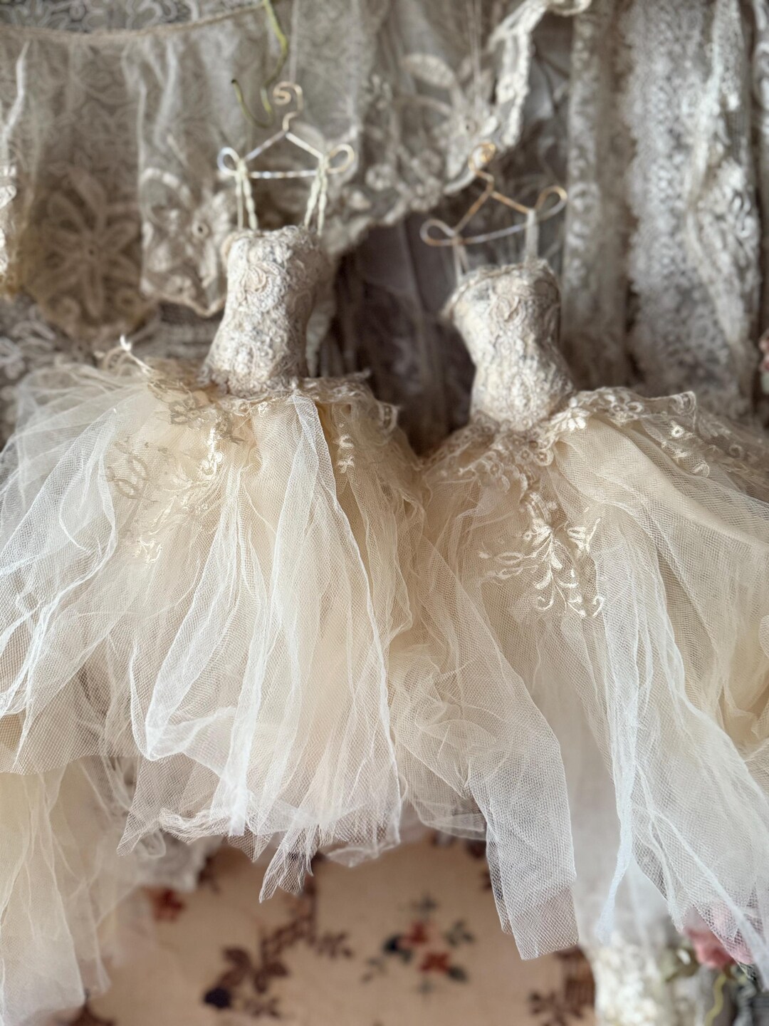 Antique Lace Closet Art Dress, Victorian Lace Romantic Ballet Ballgown ...