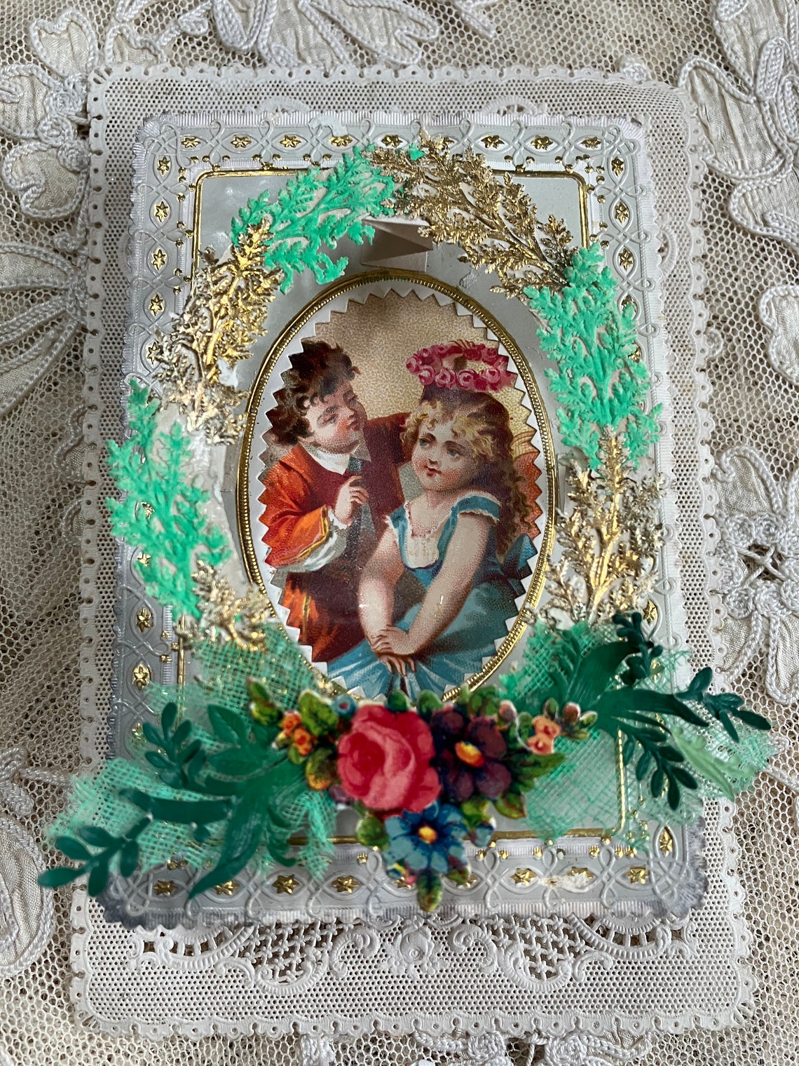 Antique Paper Lace Valentine Card, Pop-out Design - Etsy