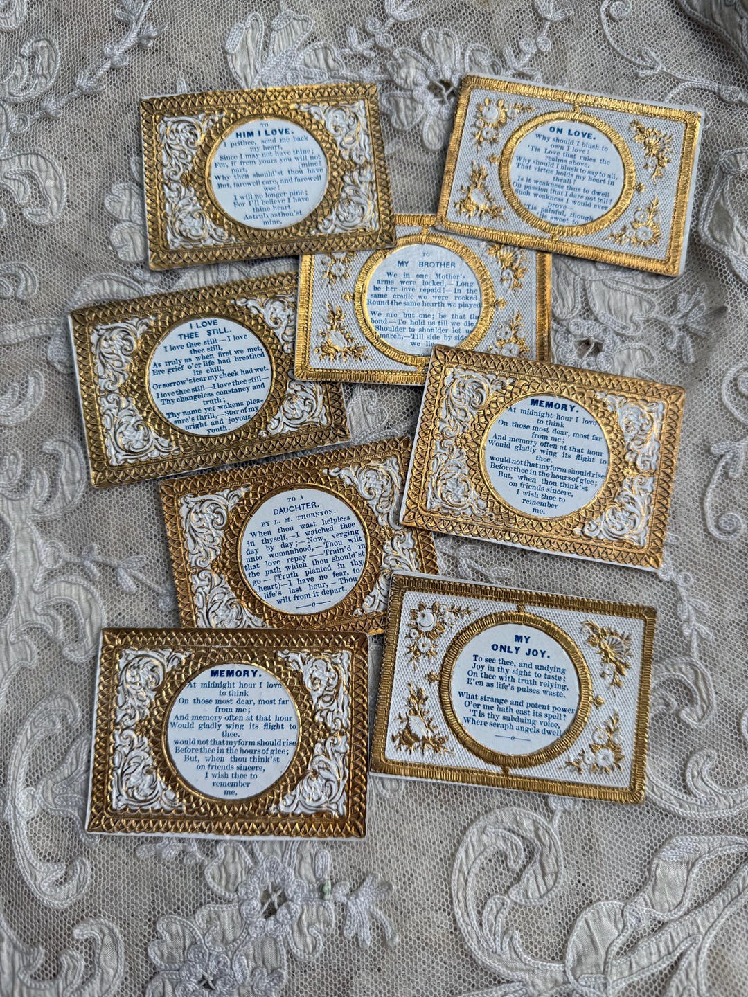Antique Paper Lace Love Token Cards Nineteenth Century Group 1 - Etsy