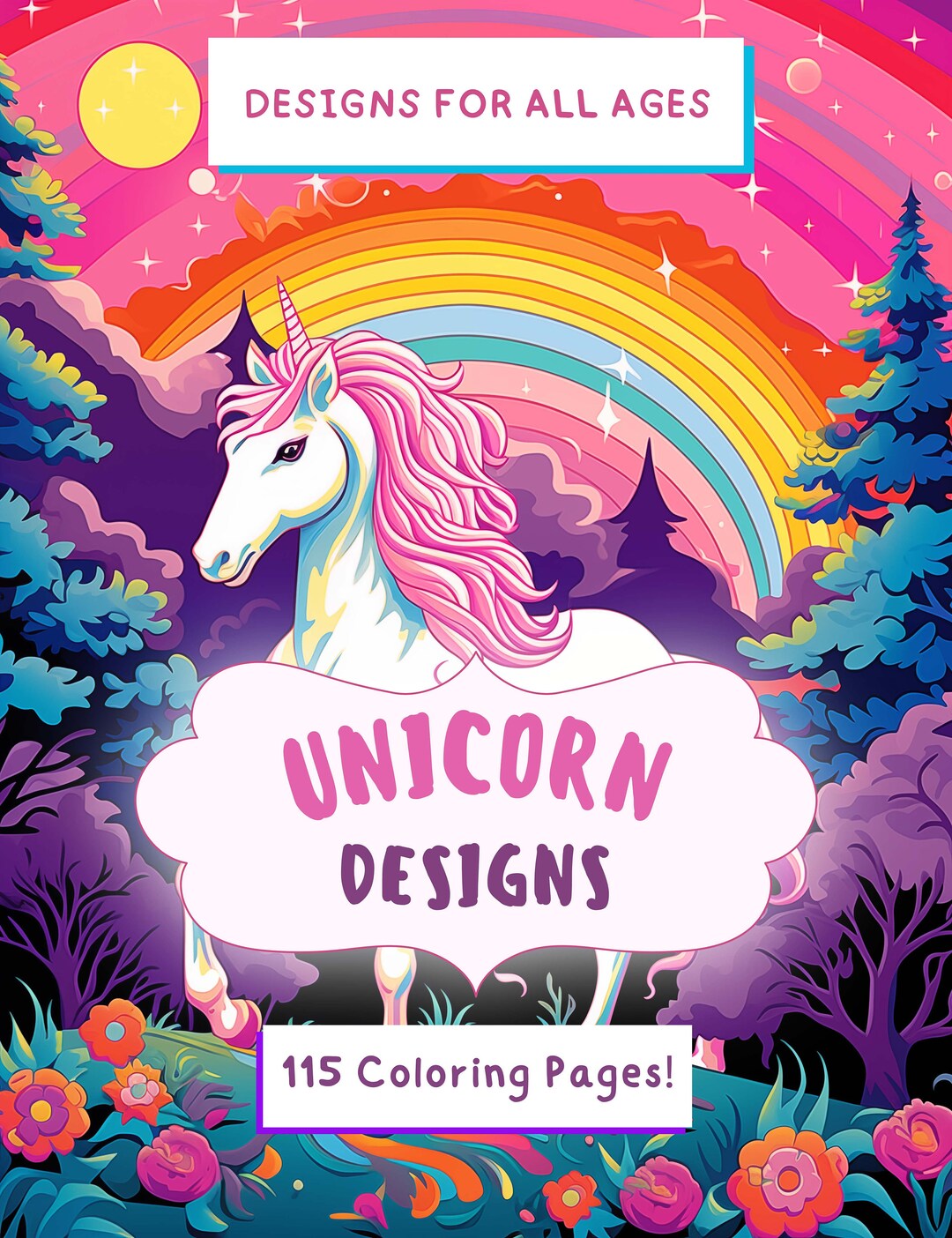 Magical Unicorn and Alicorn Coloring Book 115 Enchanting Pages of ...