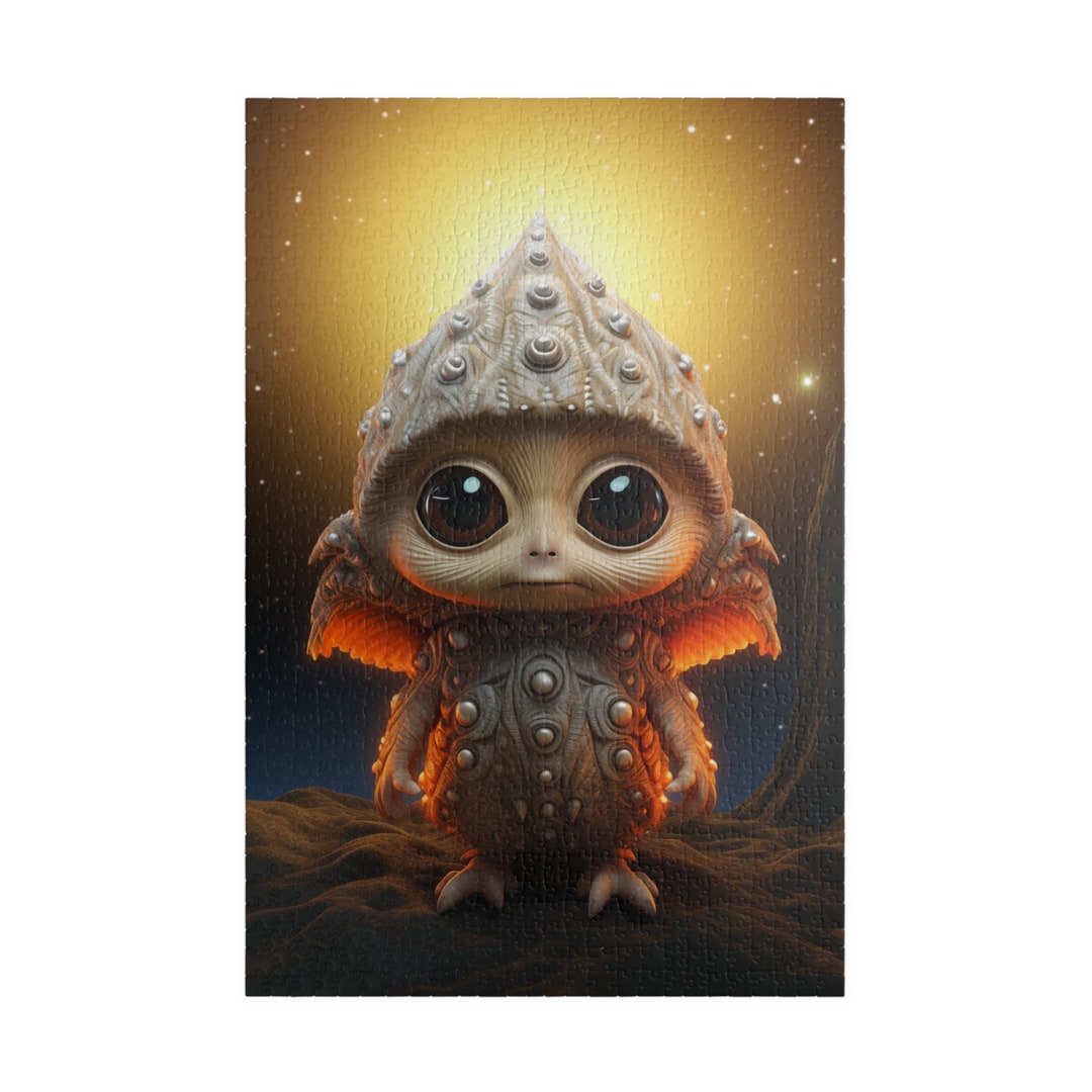 Cute Little Space Alien Puzzle Whimsical Cosmic Jigsaw in Multiple ...