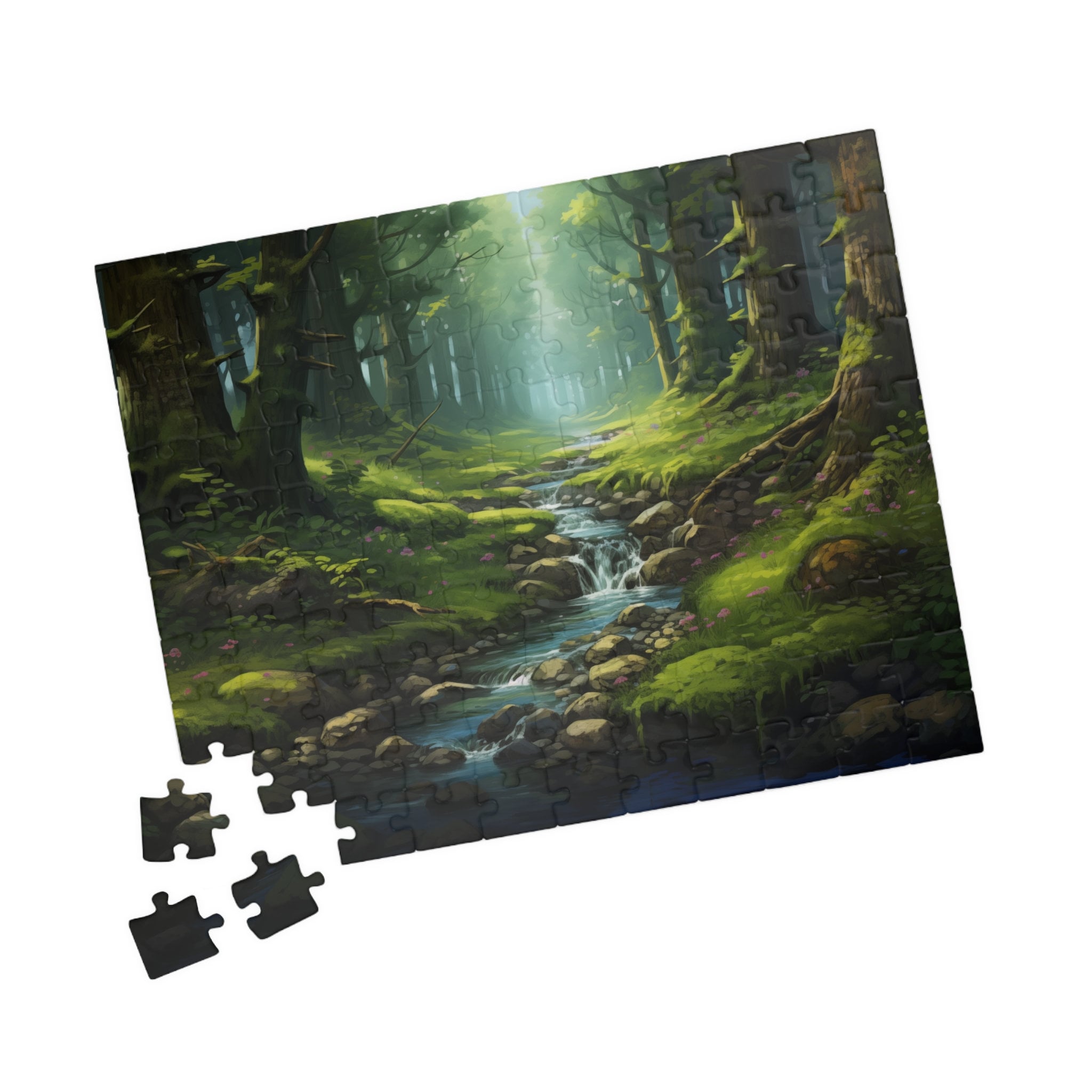 River in the Forest Puzzle Serene Nature Jigsaw in Multiple Sizes 110 ...