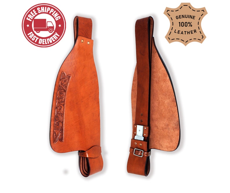 Western Horse Saddle Replacement Leather Fenders Pair Set Handmade ...