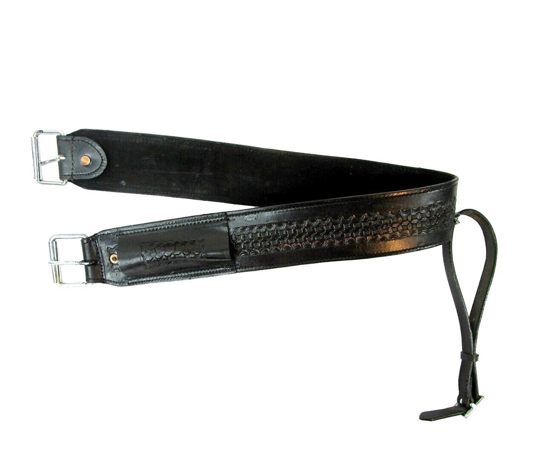 Horse Western Tooled Padded Leather Rear Flank Back Saddle Cinch ...